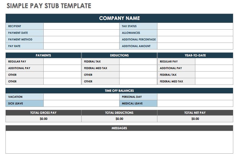 Paystub Template For Google Docs